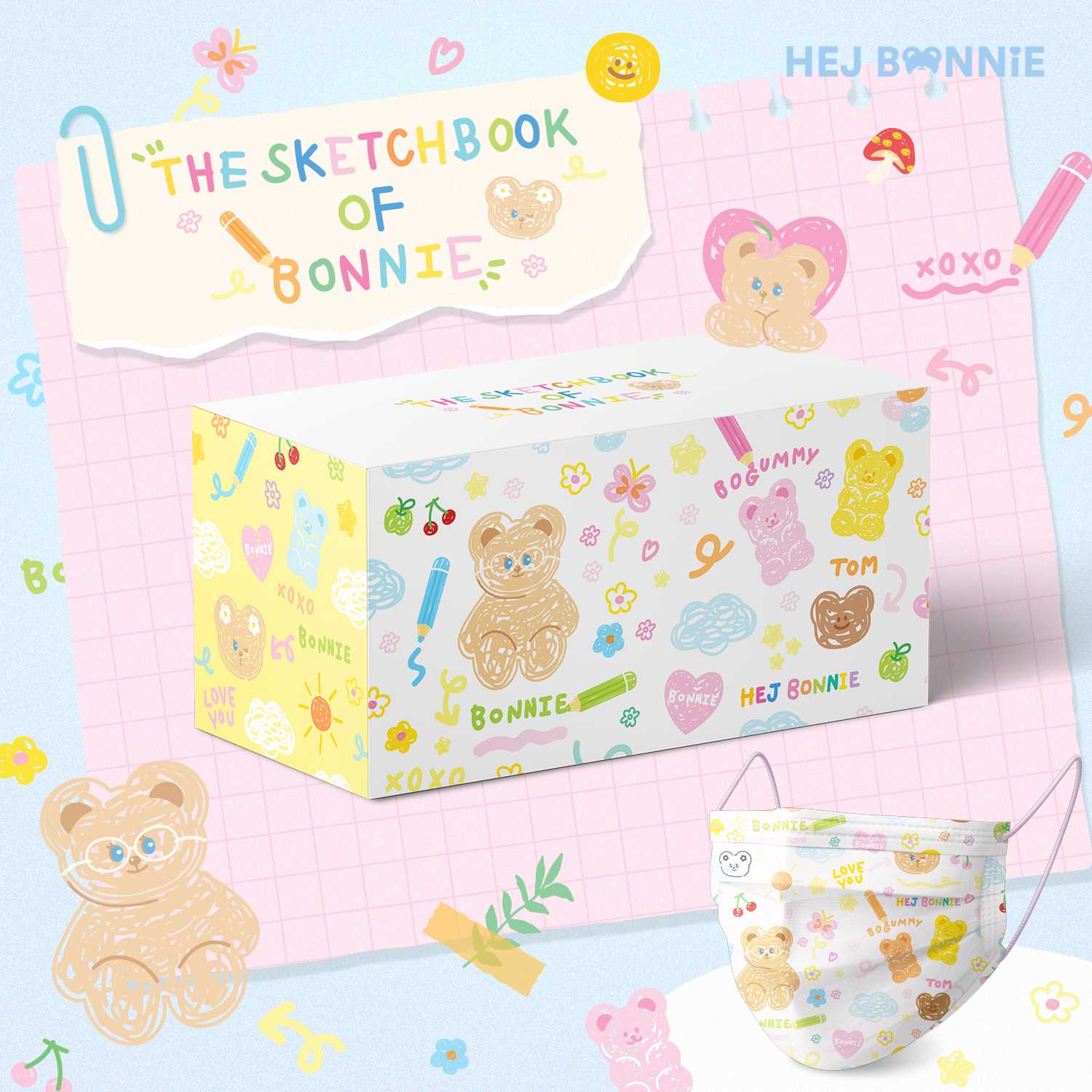[Sold out] Sketchbook of Bonnie Mask l Hej Bonnie Official | LINE SHOPPING