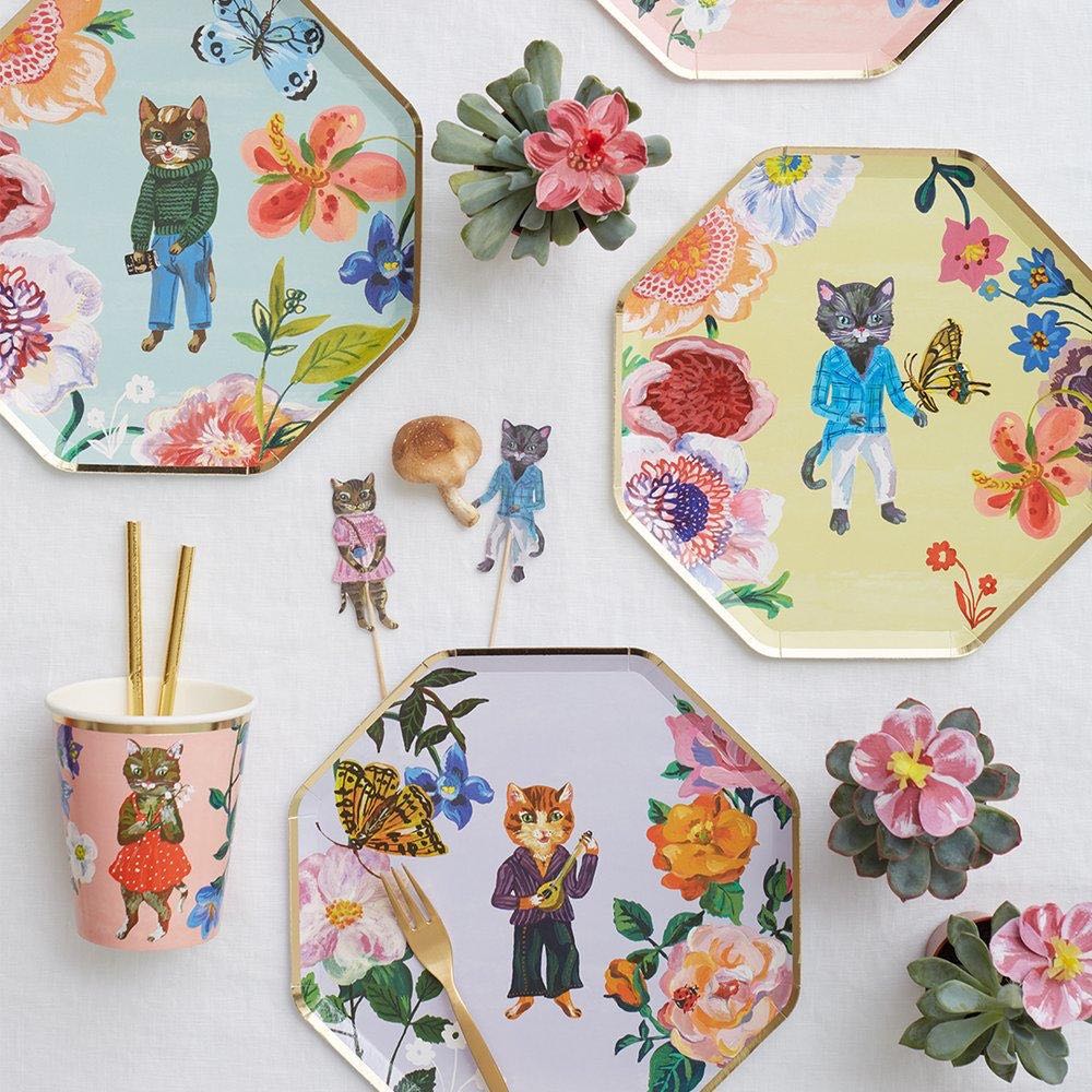 NATHALIE LETE CAT PARTY PLATES | LINE SHOPPING