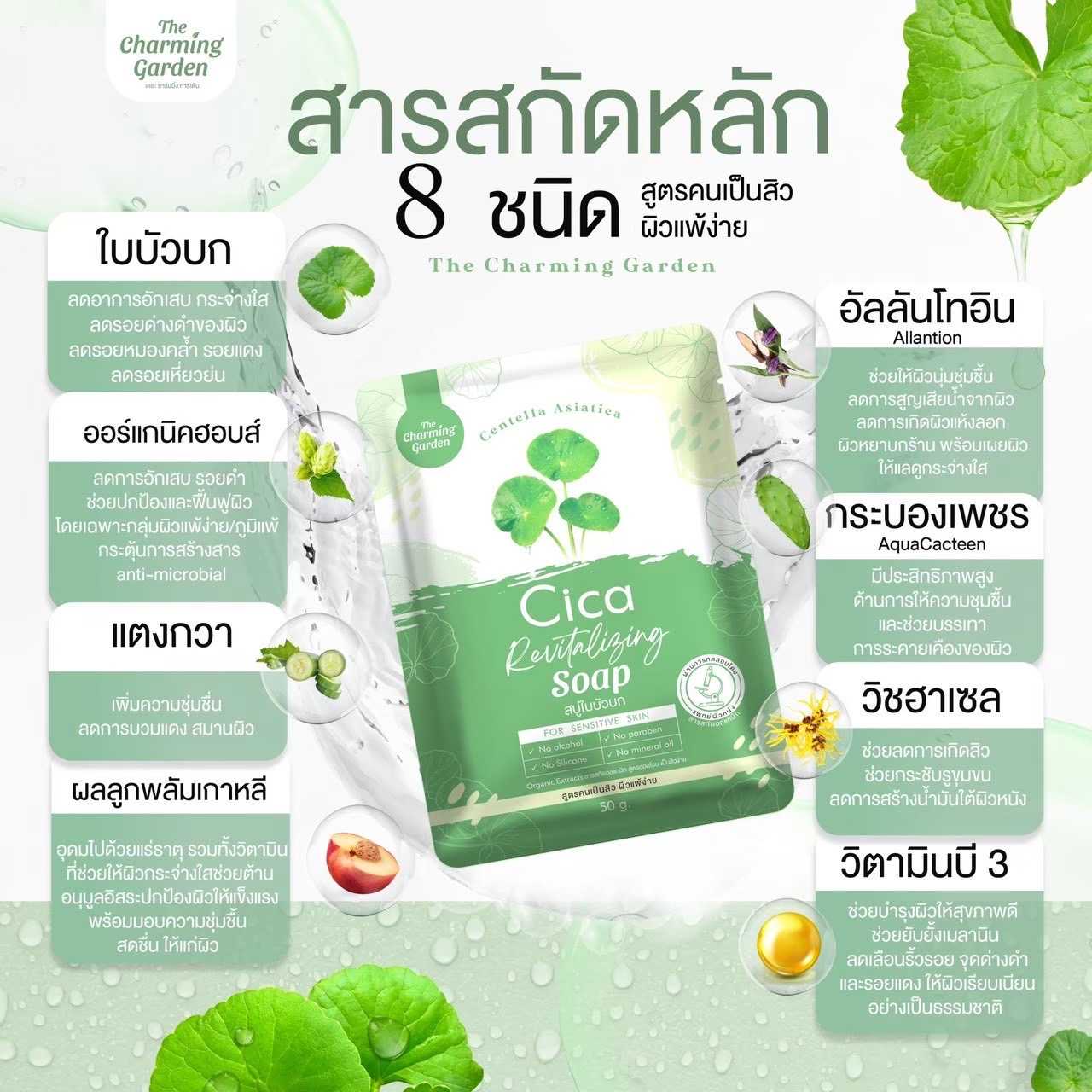 เจลใบบัวบก + สบู่ใบบัวบก Cica Revitalizing Gel + CICA Revitalizing Soap ...
