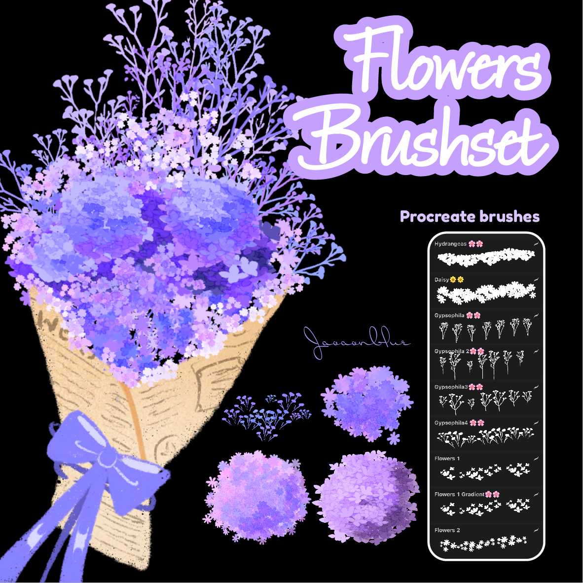 Procreate Flowers brushes | LINE SHOPPING