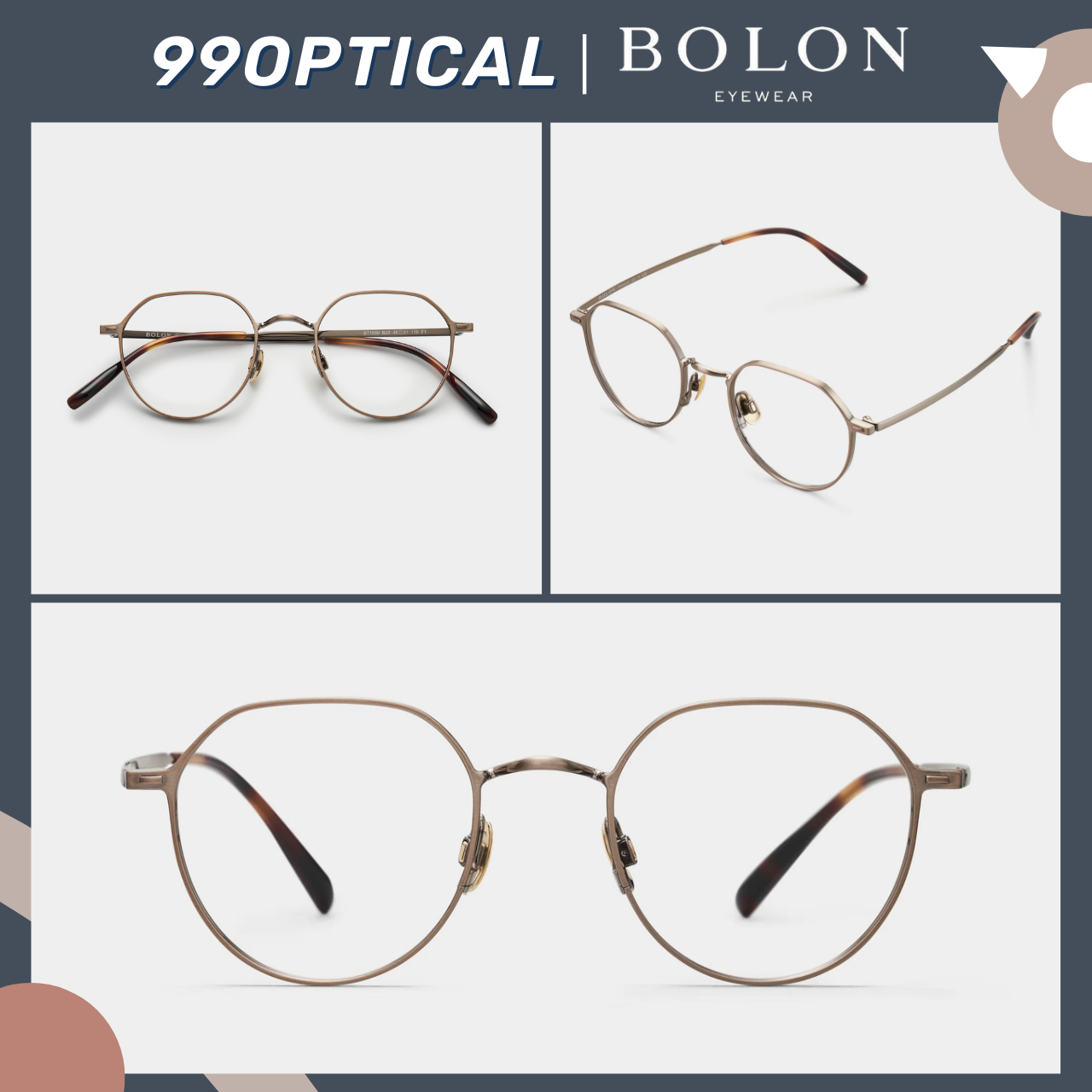 กรอบแว่นตา Bolon Eyewear รุ่น Meridian BT1559 รุ่นพิเศษ กรอบไททาเนี่ยม ...