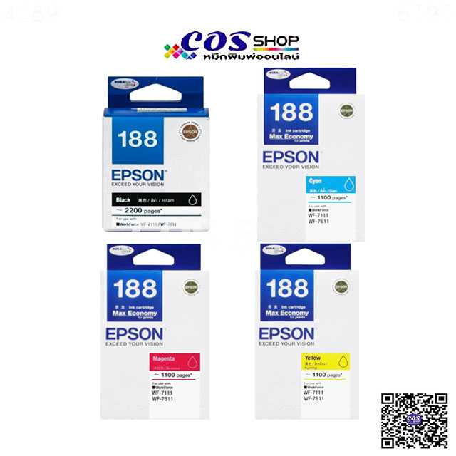 EPSON T188 Ink Cartridge T188190,T188290,T188390,T188490 ตลับหมึกอิงค์ ...
