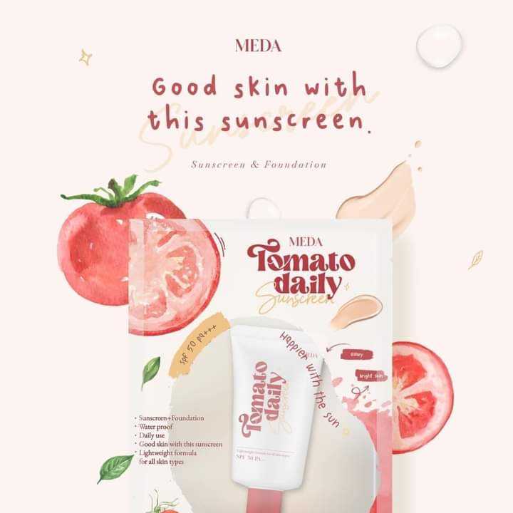 MEDA TOMATO DAILY SUNSCREEN SPF50 PA+++ มีด้า กันแดดมะเขือเทศ ขนาด 10 ...