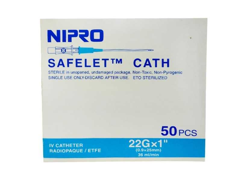 ไอวีแค๊ท เข็มเปิดเส้น แบรนด์นิปโปร IV CATHETER NIPRO SAFELET CATH ...