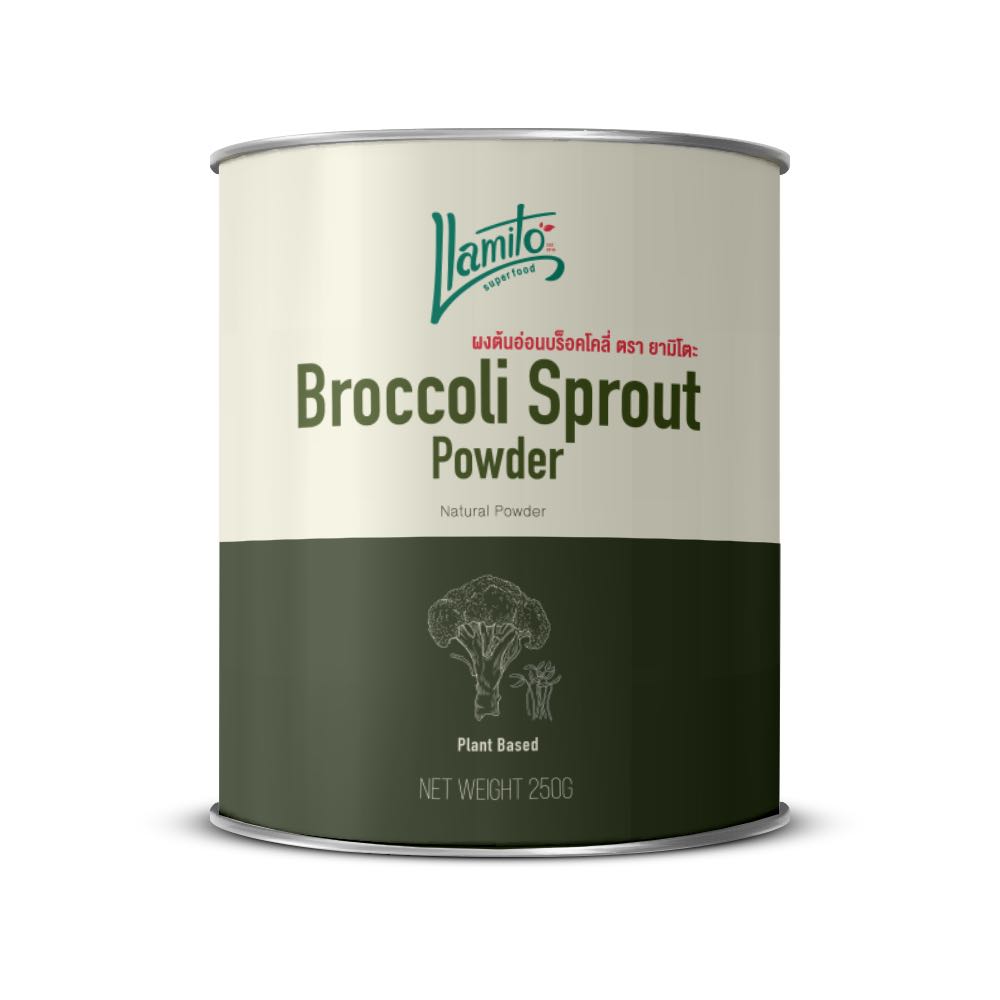 ผงต้นอ่อนบร็อคโคลี่ ขนาด 250g (Broccoli Sprout Powder) ตรา Llamito ...