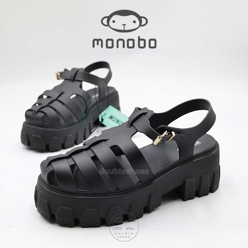 MONOBO (MILAN PLUS) รองเท้ารัดส้นพื้นหนา สีดำ , สีไอวอรี่ , สีวอร์มไวท์ ...