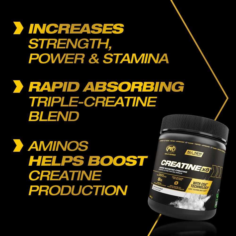 PVL Creatine X8 | Creatine monohydrate powder + Amino Acid 249 g | 30 ...