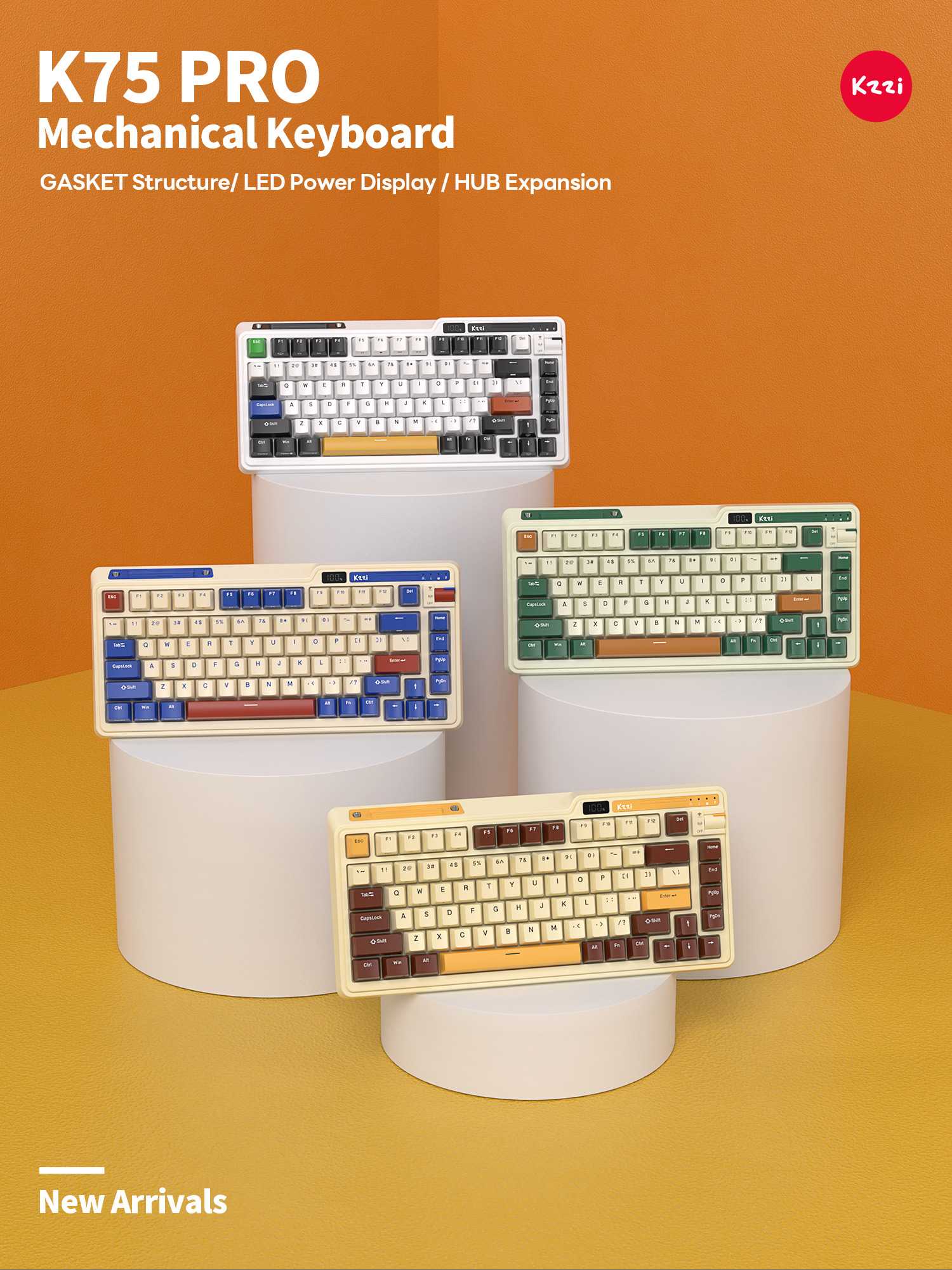 KZZI K75 Pro / Pro+ Gasket Structure Mechanical Keyboard คีย์บอร์ดไร้สาย | LINE SHOPPING