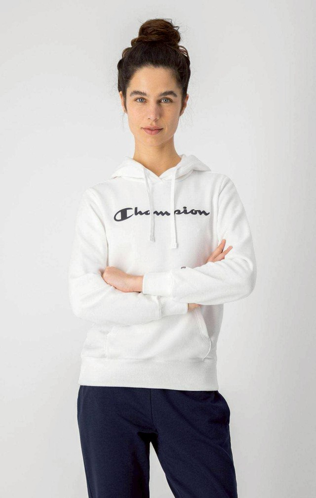 CHAMPION SCRIPT LOGO COTTON FLEECE HOODIE | LINE SHOPPING
