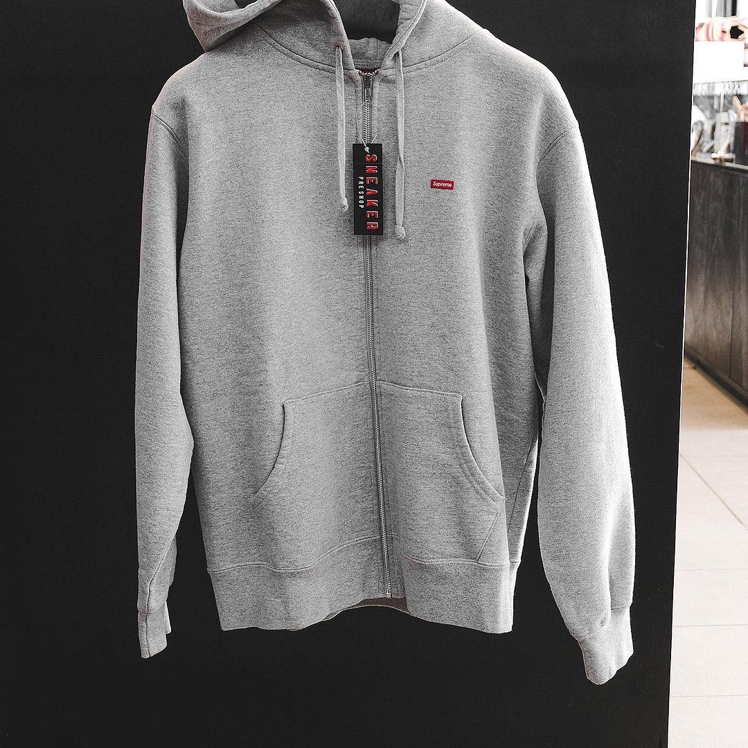 Supreme Small Box Logo Zip Up Hoodie Grey | LINE SHOPPING