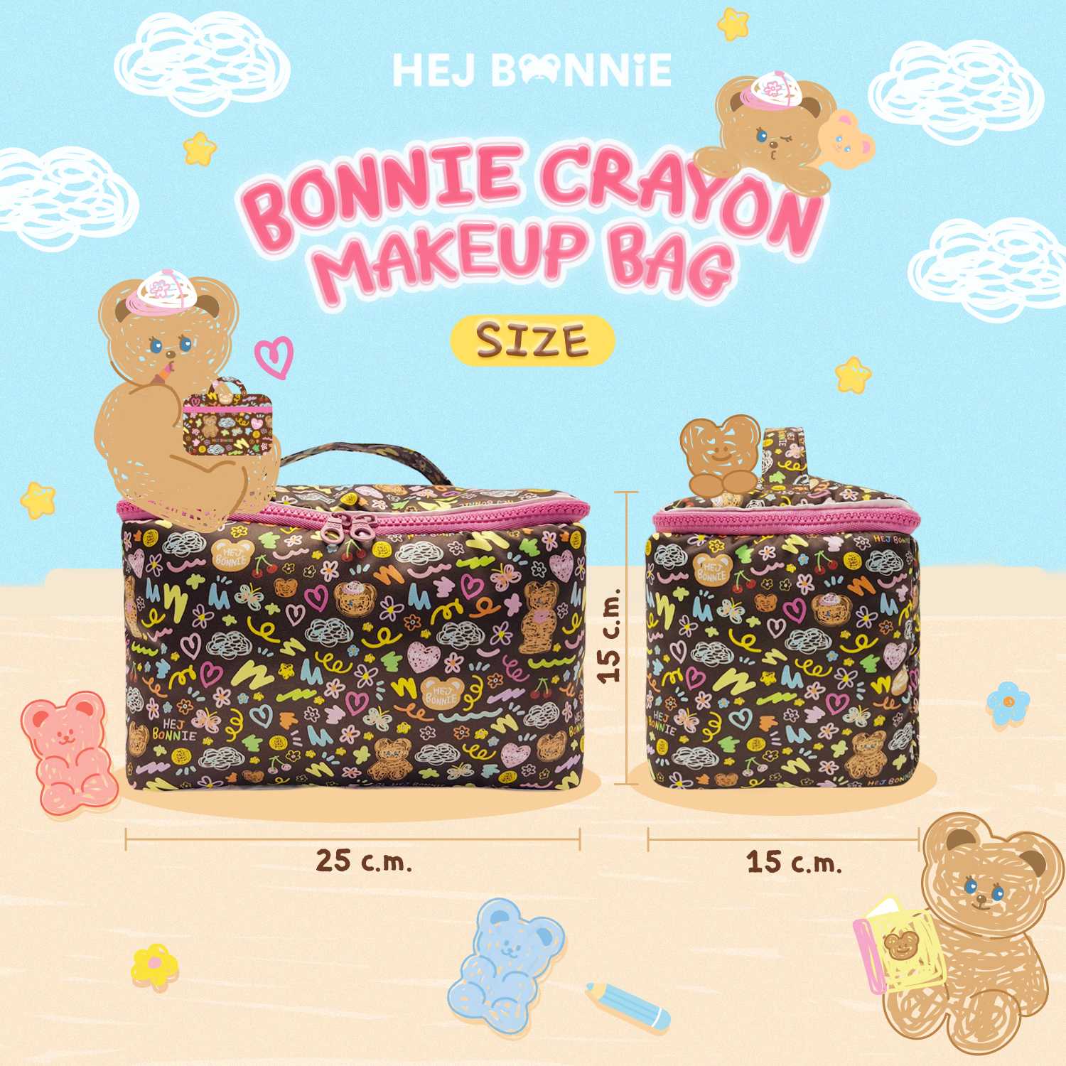 [Sold out] Bonnie Crayon Make up Bag l Hej Bonnie Official | LINE SHOPPING