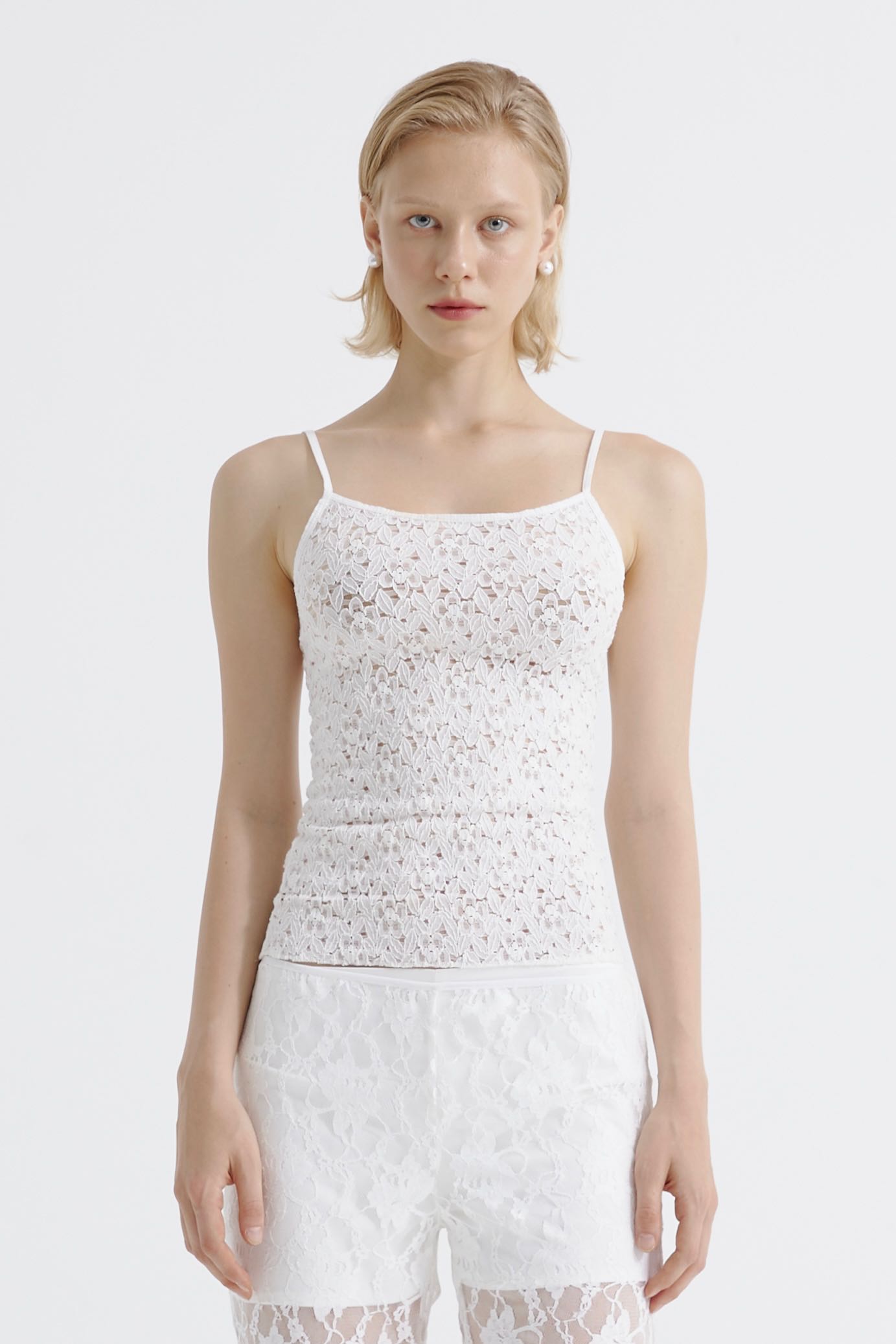 Camisole Top In White Lace Line Shopping