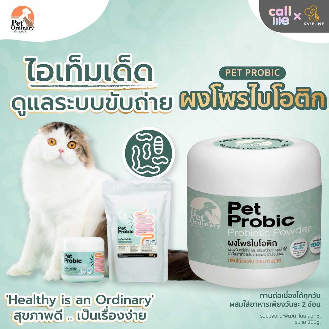 Pet Ordinary Pet Probic ผงโพรไบโอติก ปรับสมดุลลำไส้ สำหรับสุนัข แมว แก้ ...