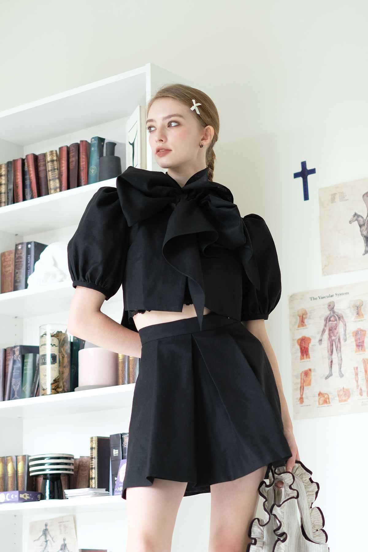 Clara Bolero Blouse (Black) | LINE SHOPPING