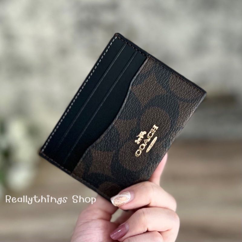 {แท้💯%📮พร้อมส่ง+ส่งฟรี} กระเป๋าใส่บัตร Coach Signature Card Case | LINE ...