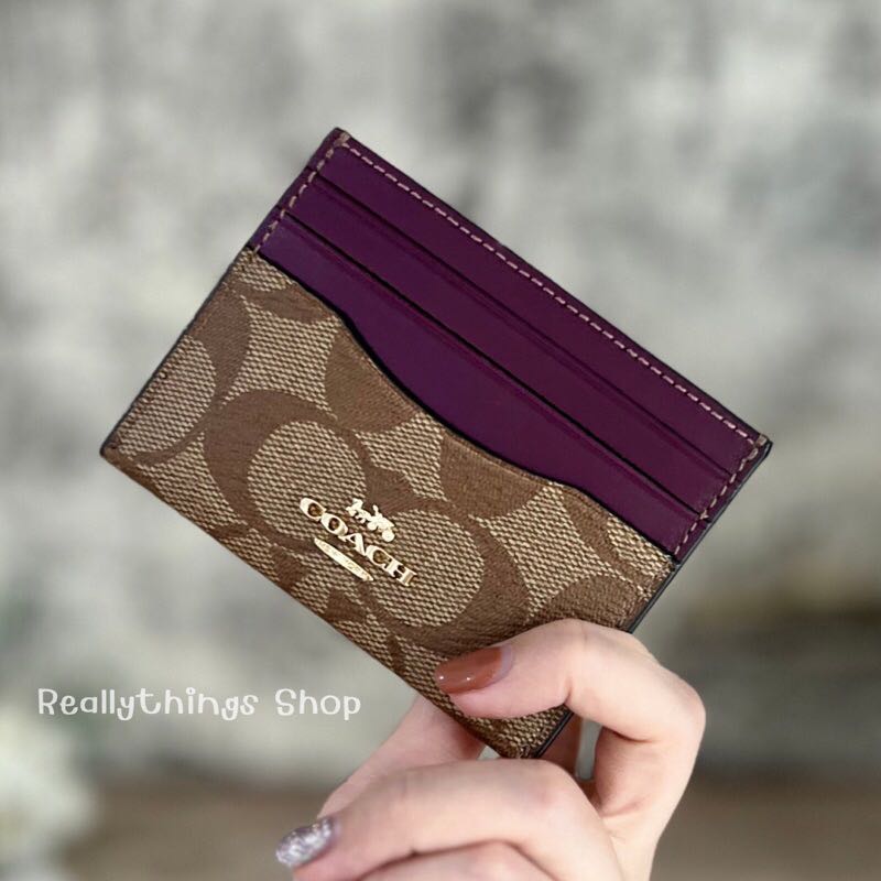 {แท้💯%📮พร้อมส่ง+ส่งฟรี} กระเป๋าใส่บัตร Coach Signature Card Case | LINE ...