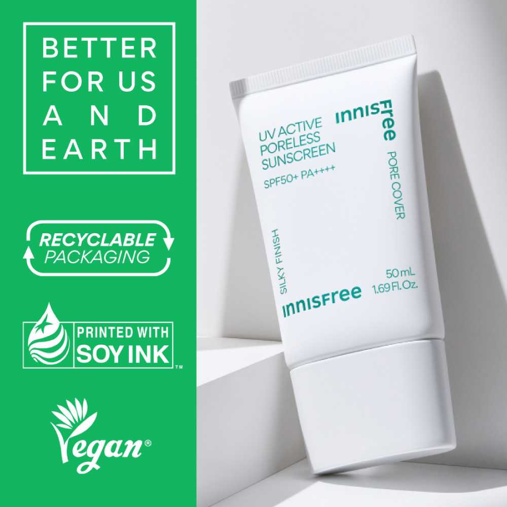 Innisfree UV active poreless sunscreen 50ml อินนิสฟรี ยูวี แอคทีฟ กัน ...