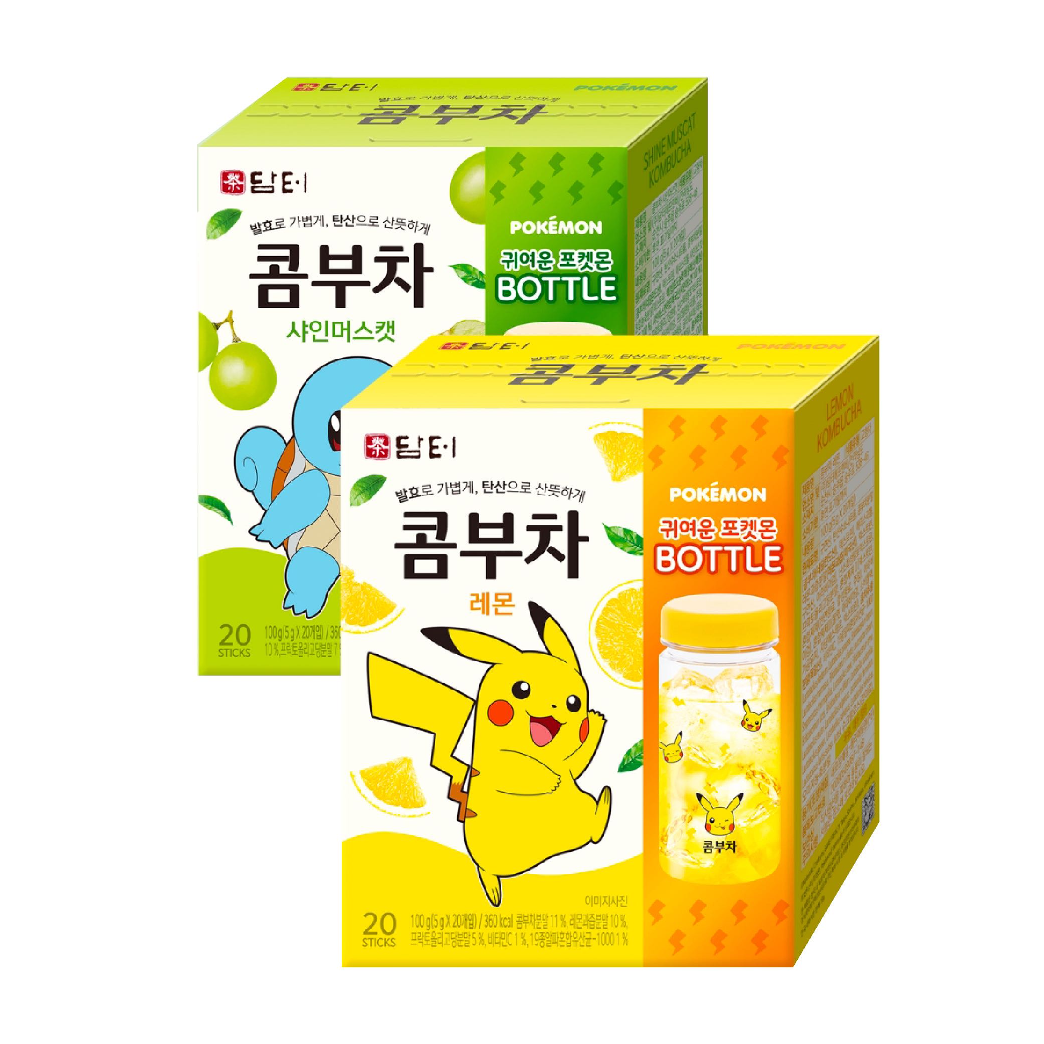 Damtuh Pokemon Kombucha + Bottle ชาหมักเกาหลี 20 ซอง (แถมฟรี! แก้วโปเก ...
