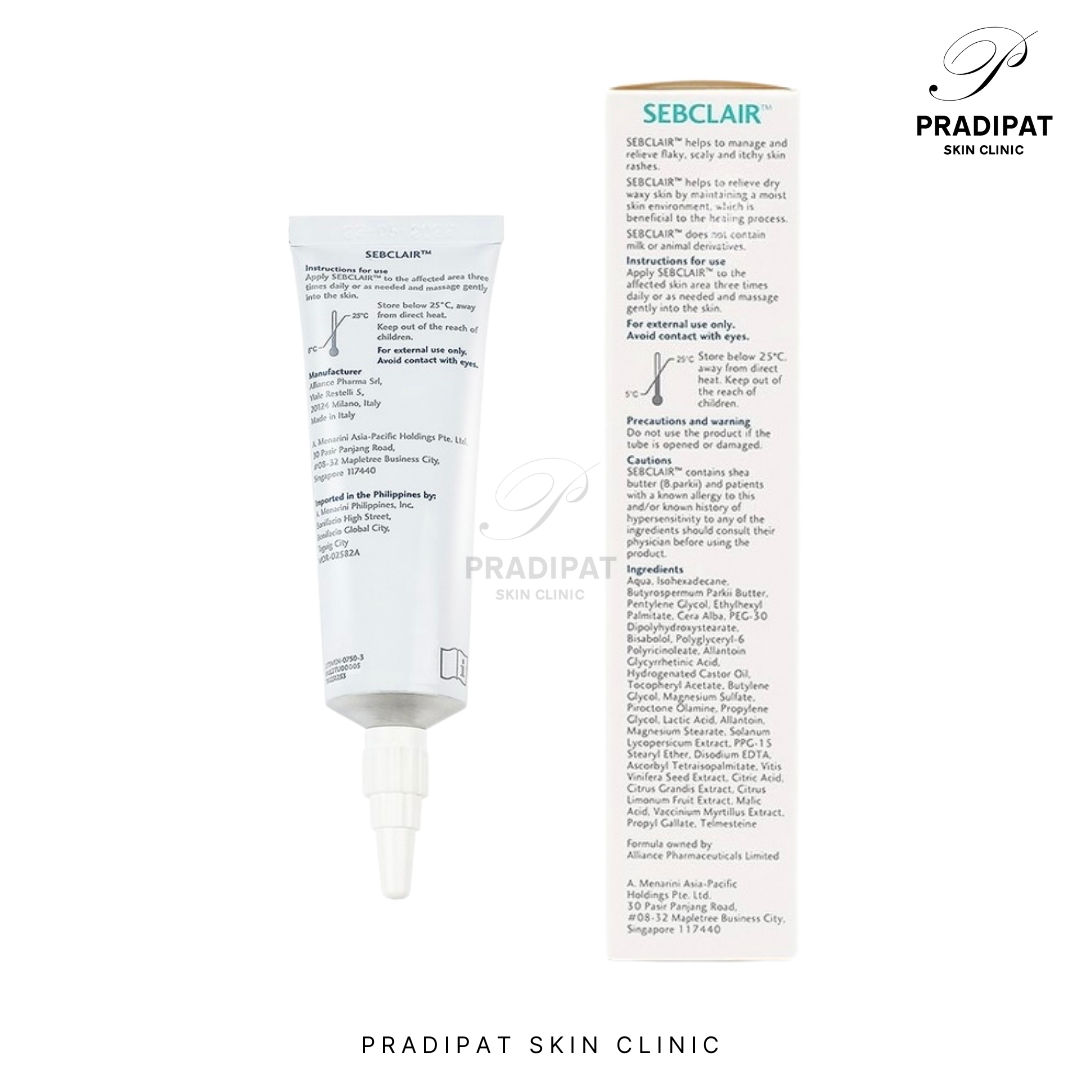 Sebclair Cream 30 ml สำหรับเซ็บเดิร์ม (Sebderm) บรรเทาผิวแห้ง ลอก เป็น ...