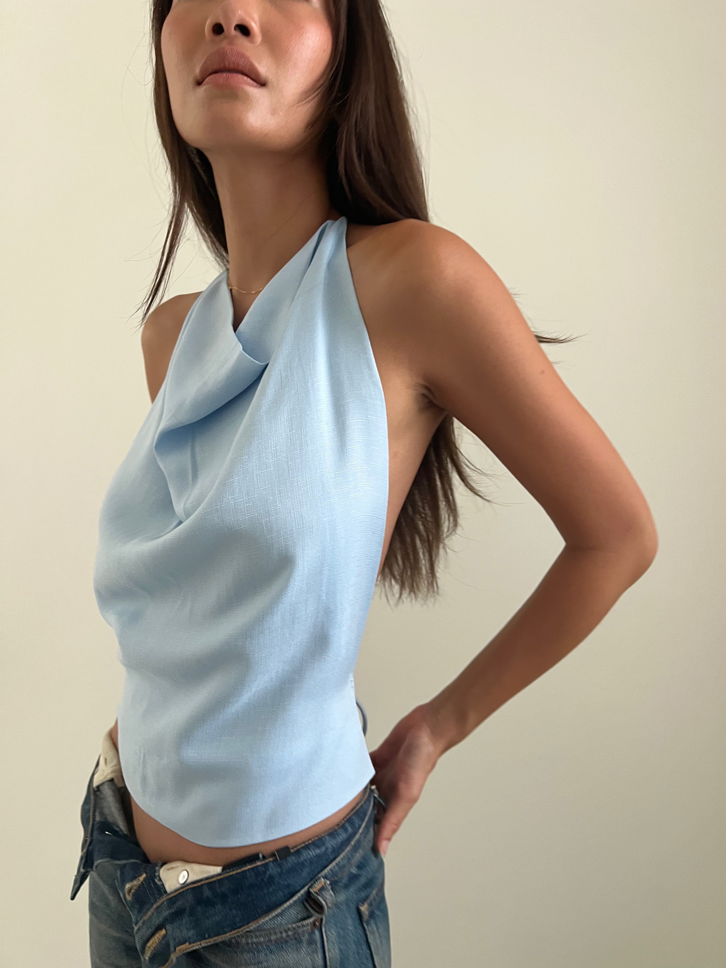 Linen Halter Top | LINE SHOPPING