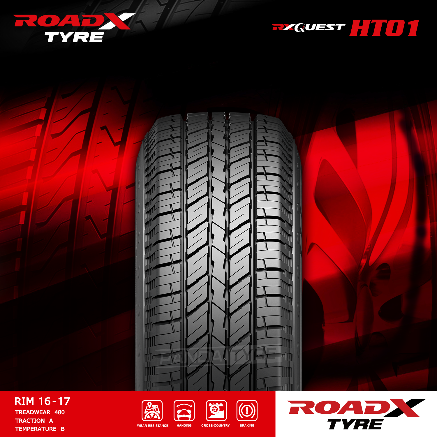 ROADX 215/70R16 (ยางขอบ16) รุ่น HT01 จำนวน 4 เส้น (ยางใหม่ผลิตปี 2024 ...