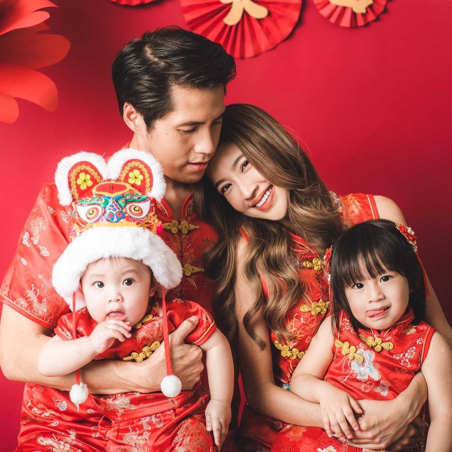 CNY Girl Dress ชุดกี่เพ้าเด็ก ชุดตรุษจีน - CNG206A - ลายโบตั๋นแดง/แดง ...