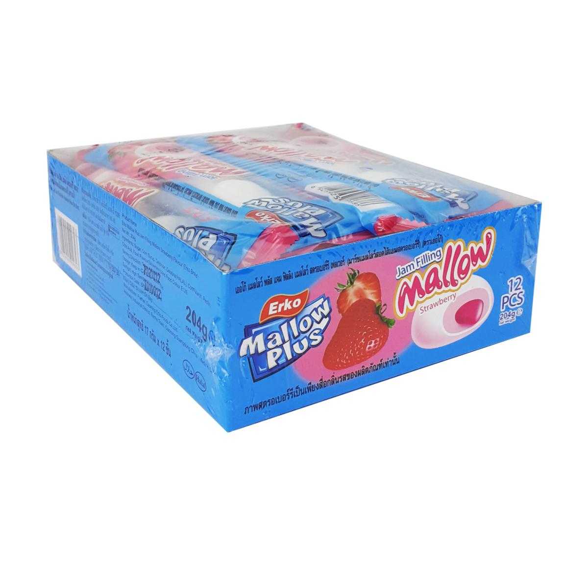 เออโก้ แมลโลว์สอดไส้รสสตรอเบอร์รี 17 กรัม (1 แพ็ค)/ Erko Mallow Filled ...