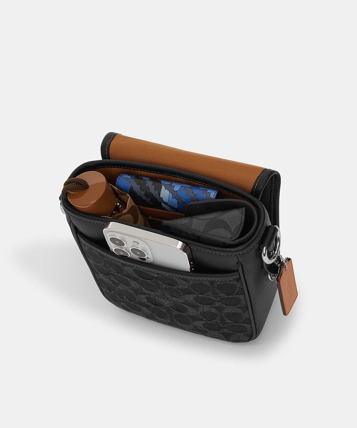 COACH LUCAS CROSSBODY IN SIGNATURE DENIM CO916 SV/BK | LINE SHOPPING