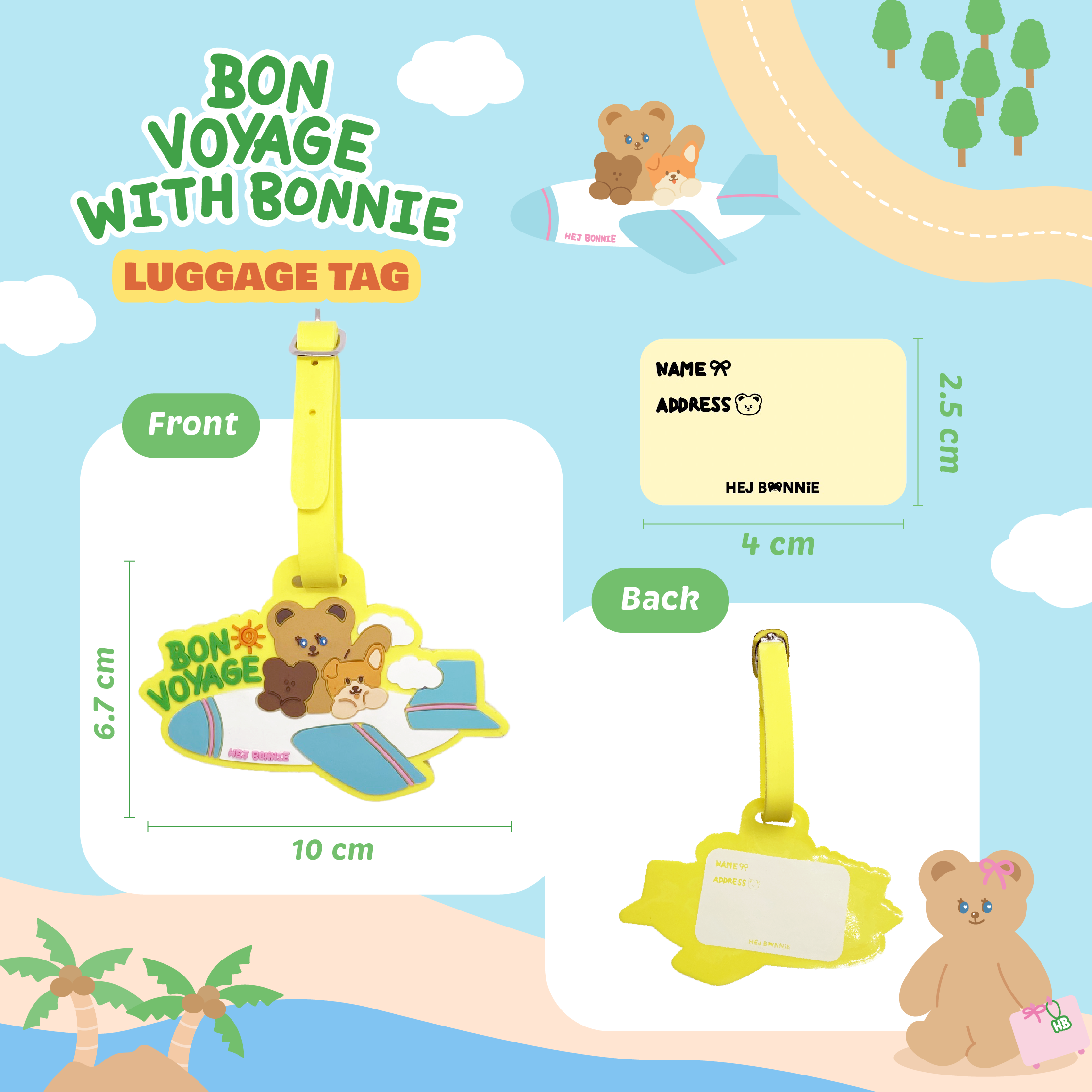 Bon Voyage with Bonnie Luggage Tag l Hej Bonnie Official | LINE SHOPPING
