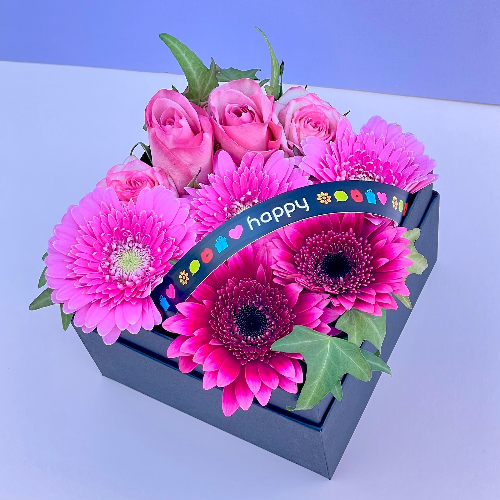 スクエアBOXフラワー（Pink）