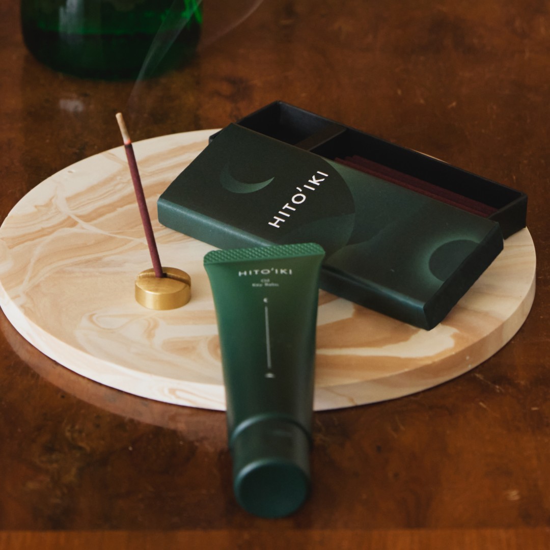 【夜更けの香り】オイルキーバームとお香のセット HITOIKI