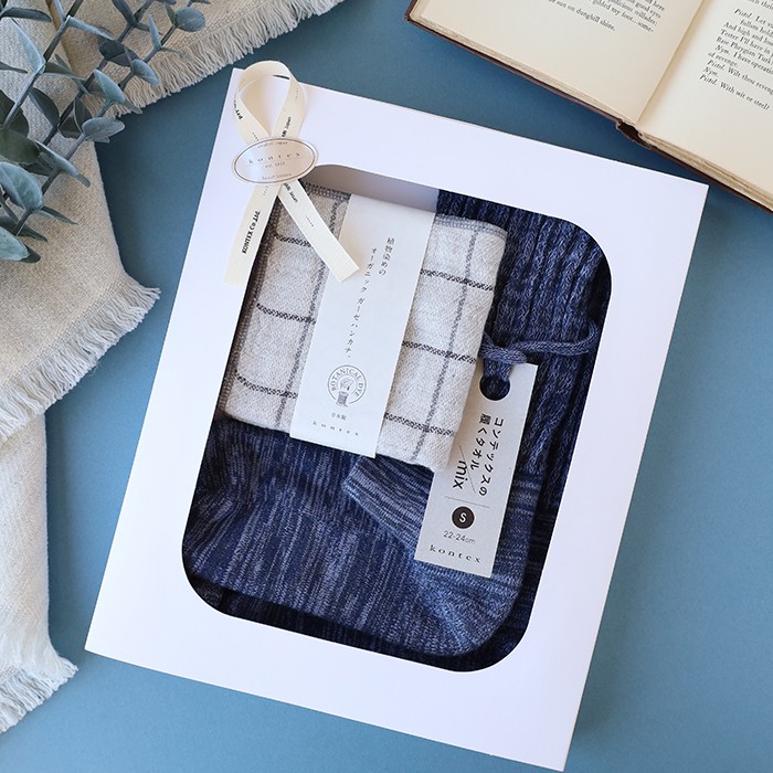 足裏パイルが心地よい靴下 オーガニックコットン100%ハンカチ 履くタオルMIX&グラフハンカチセット